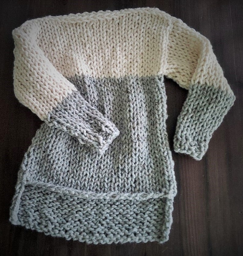 Knitting Pattern for the Two Tone Tunic - Sweater Knit Pattern ...