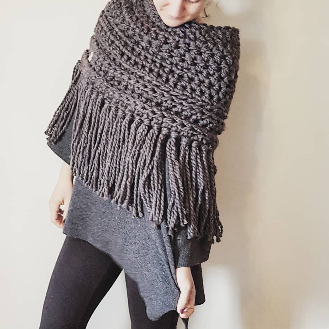 The Big Tassel cowl with fringes fringed scarf tassel | Etsy
