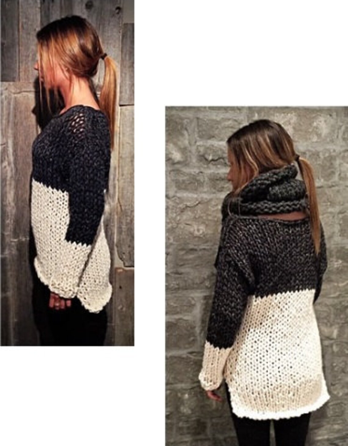 Knitting Pattern for the Two Tone Tunic - Sweater Knit Pattern ...