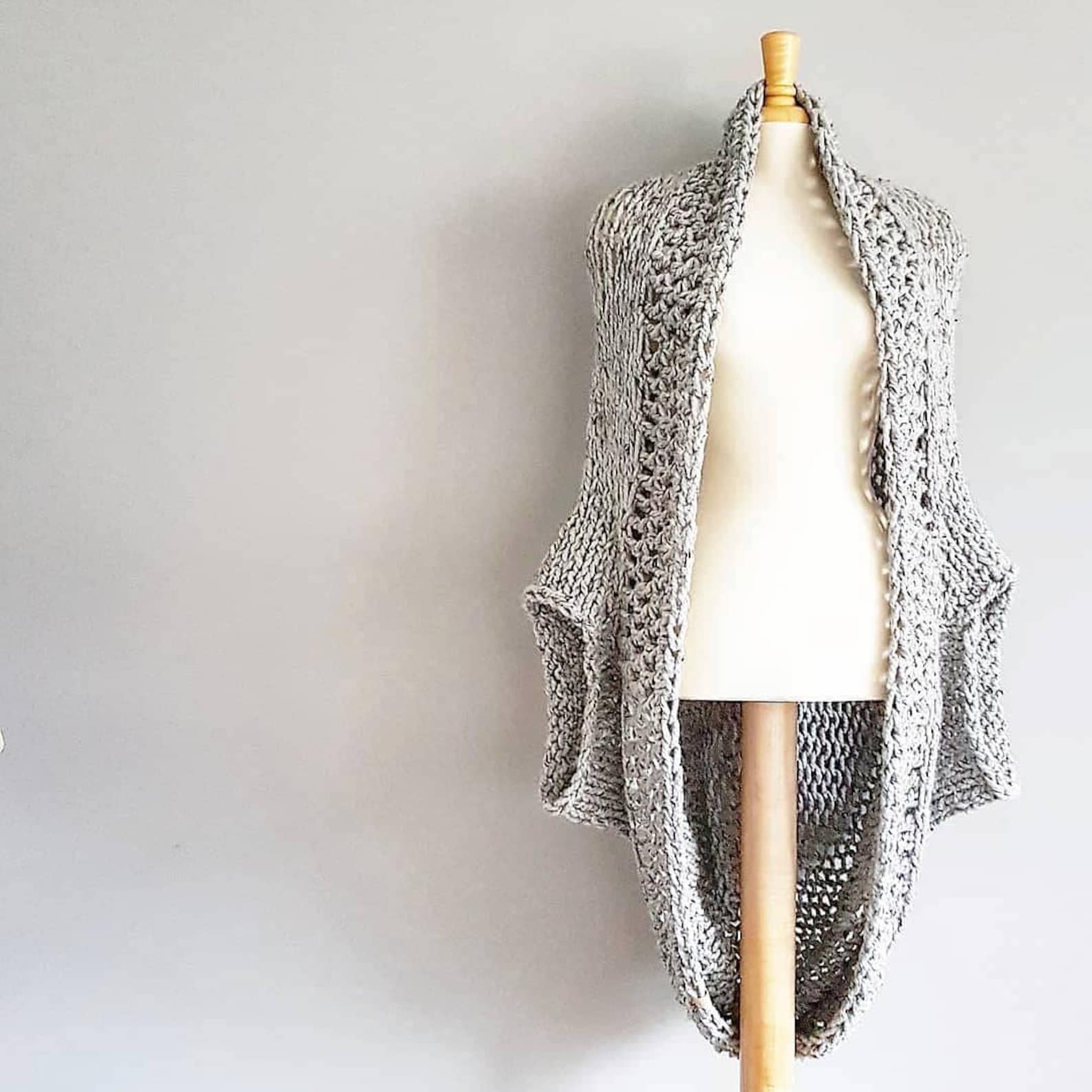 Rustik Oversized Shrug Knitting Pattern Chunky Knit Sweater | Etsy
