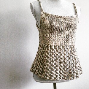 Knit Pattern for the Rustik Lace Tank Top - Easy Knitting Pattern, Tank ...