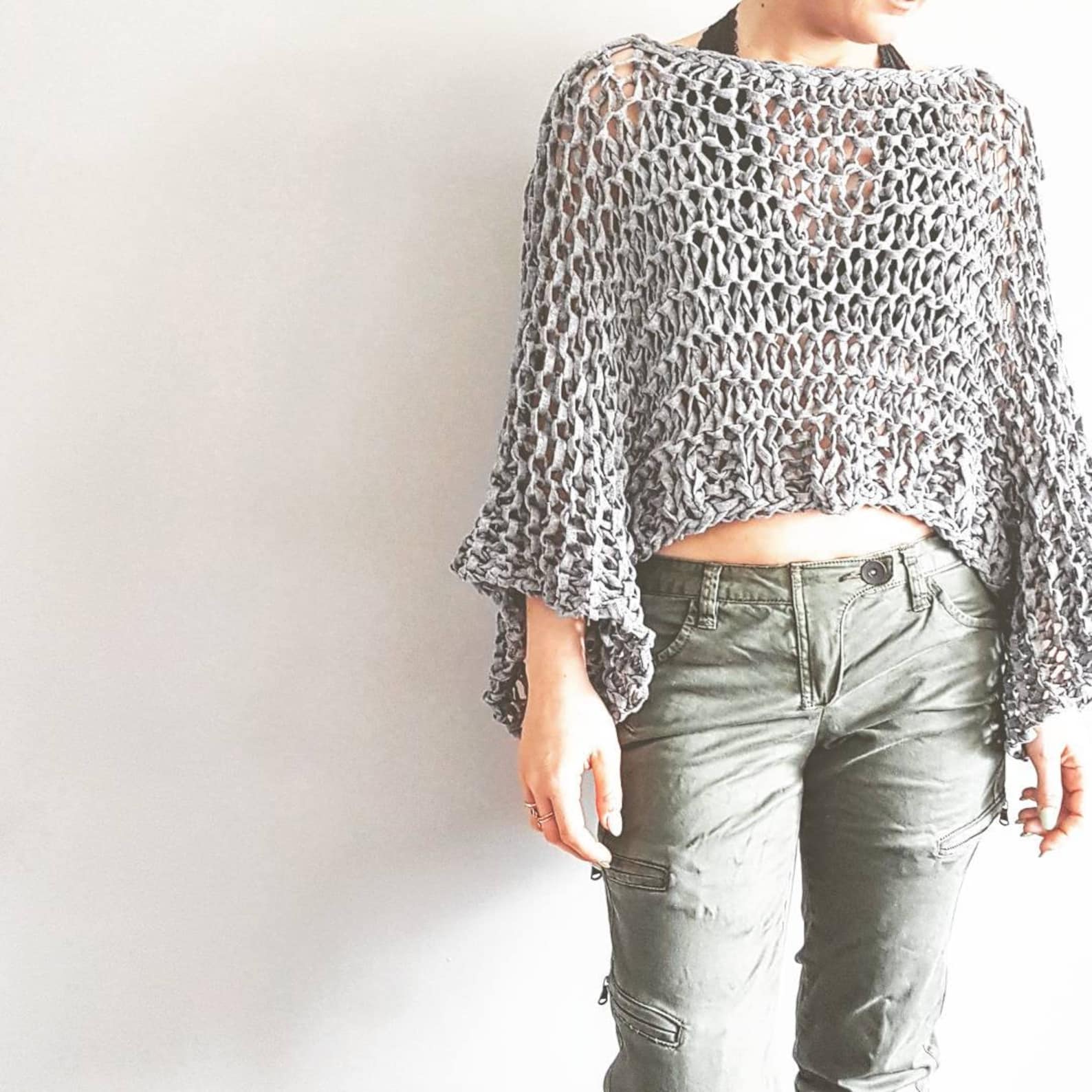 Knitting Pattern for Go-with-the-flow Jersey - Easy Knit Sweater ...