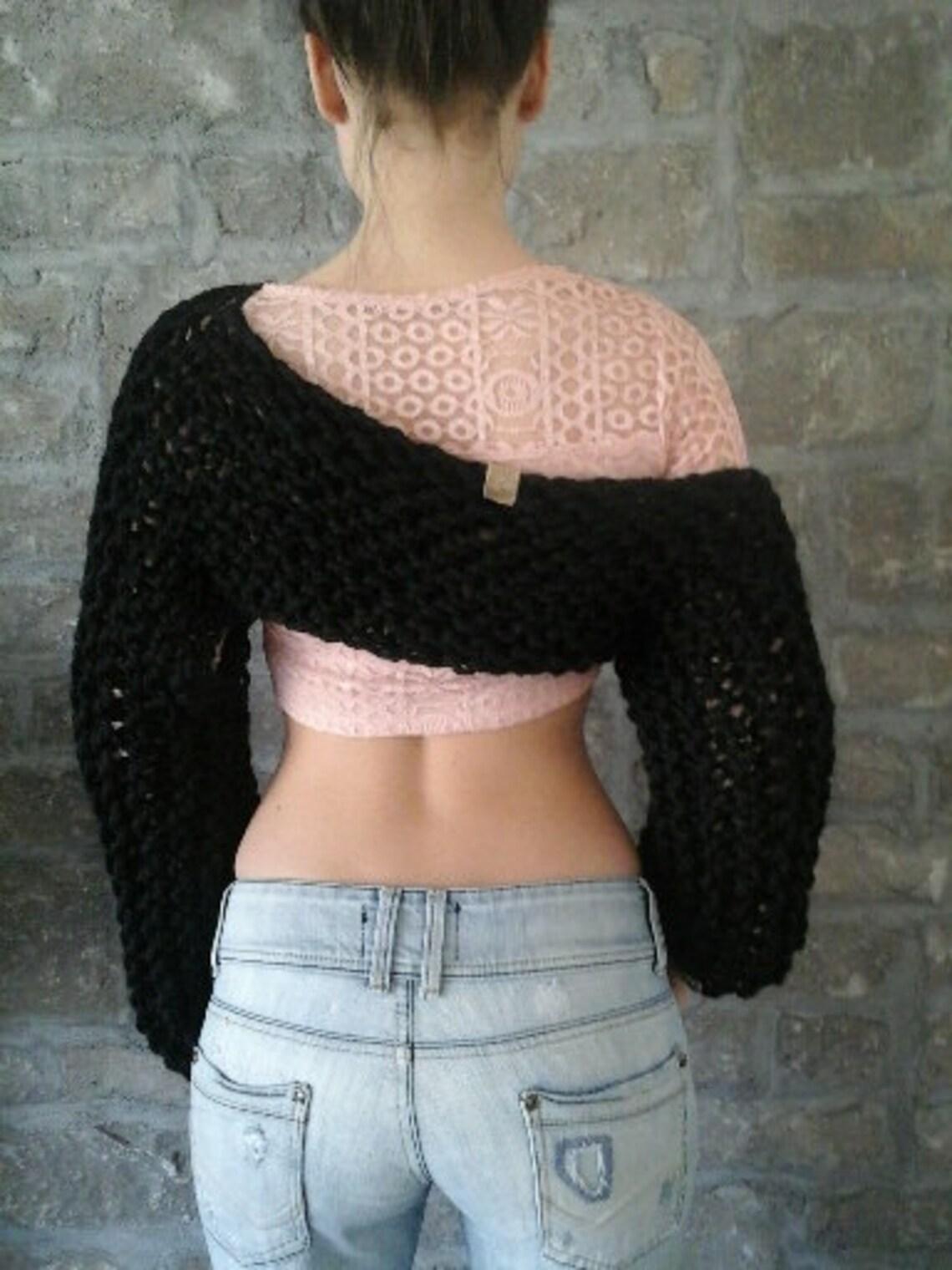 Off-the-shoulder Shrug Pattern - Knitted Shrug Pattern, Knit Crop Top ...