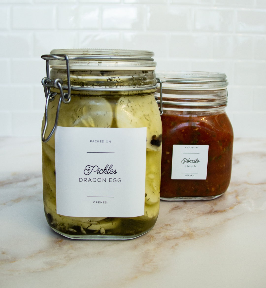 Modern Farmhouse Script Canning Labels • Waterproof and Oil Resistant ...