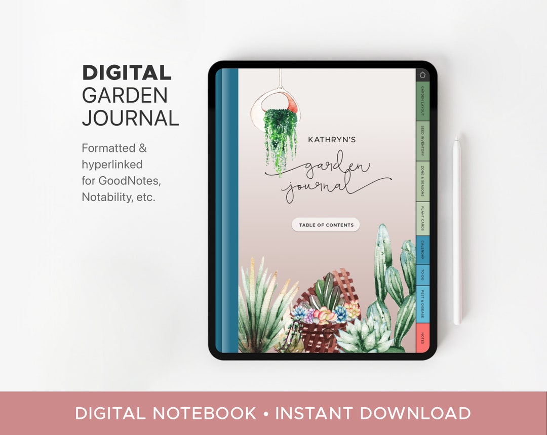 Digital Succulent Air Plant Garden Journal • Garden & Yard Planning ...