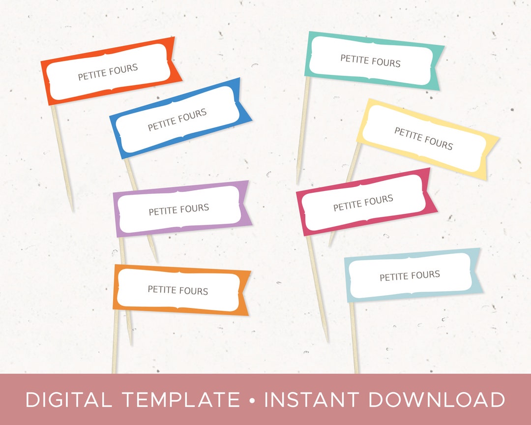 Customizable Solid Color Flags • Cupcake Toppers and Food Tags ...
