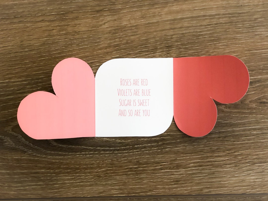 Printable Editable Heart Valentine • Petal Fold Interlocking Card • Red ...