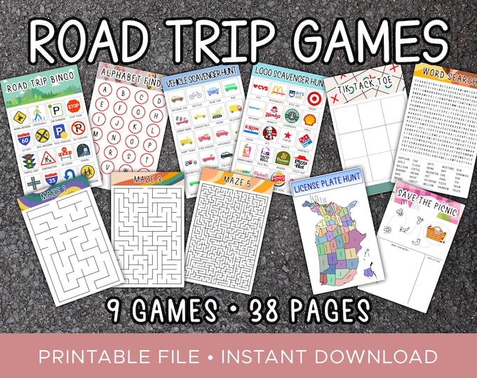 Road Trip Game Bundle, I SPY, Puzzle, Word Search and Maze Travel Games ...