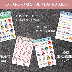 Printable Road Trip Car Game Pack • Roadtrip Bingo, Word Search ...