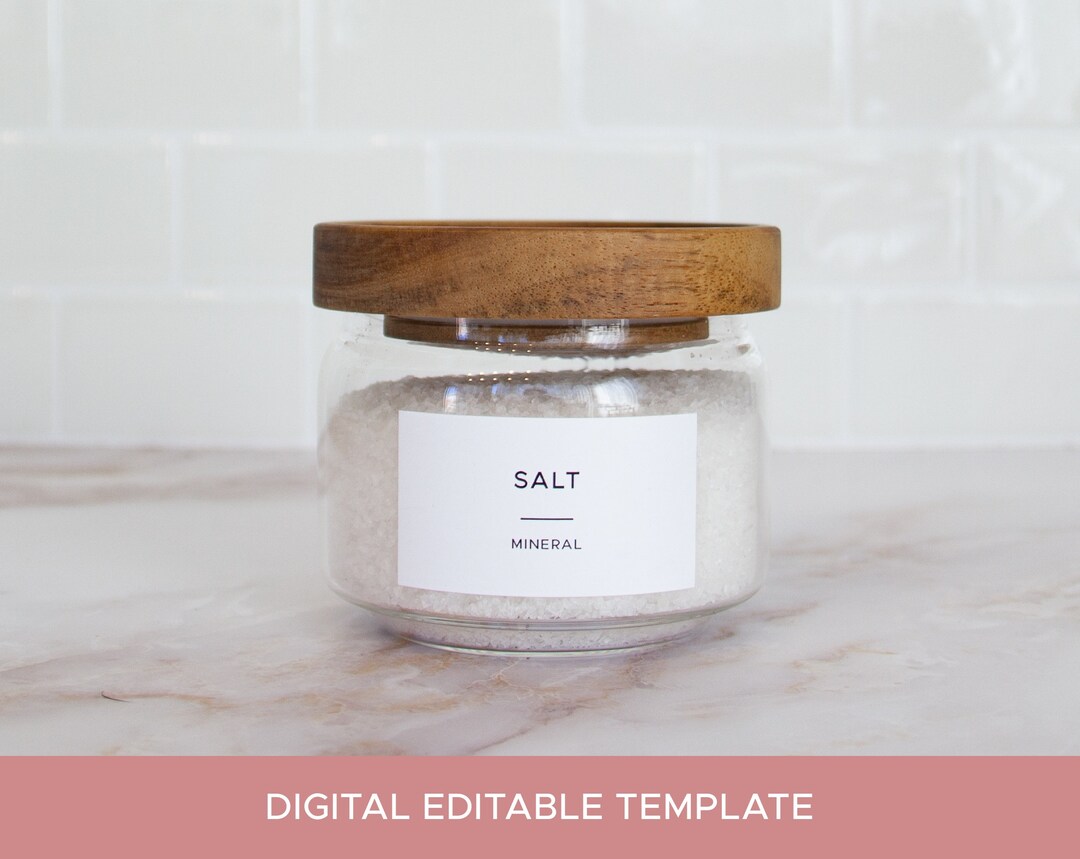2.25x1.25" Modern Minimalist Spice Labels • Digital Template - Etsy