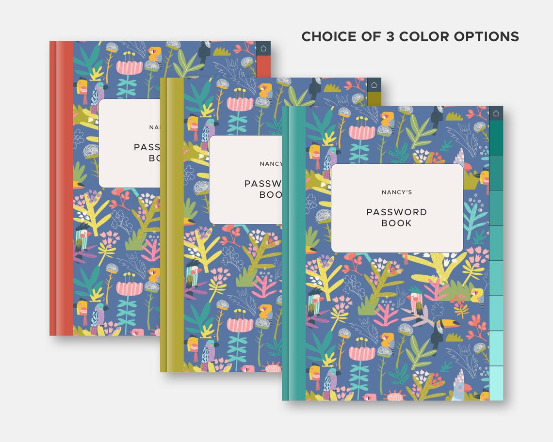 Jungle Theme Digital Password Notebook Password Tracker & - Etsy