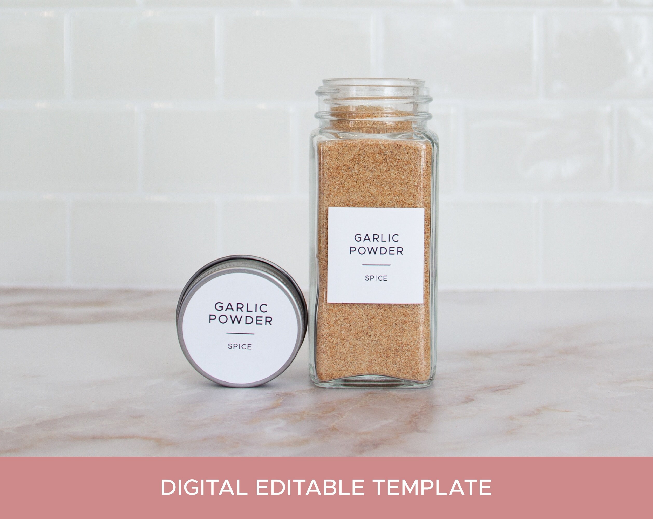White Spice Label Bundle • Modern Minimalist Spice Labels • 4 Label ...