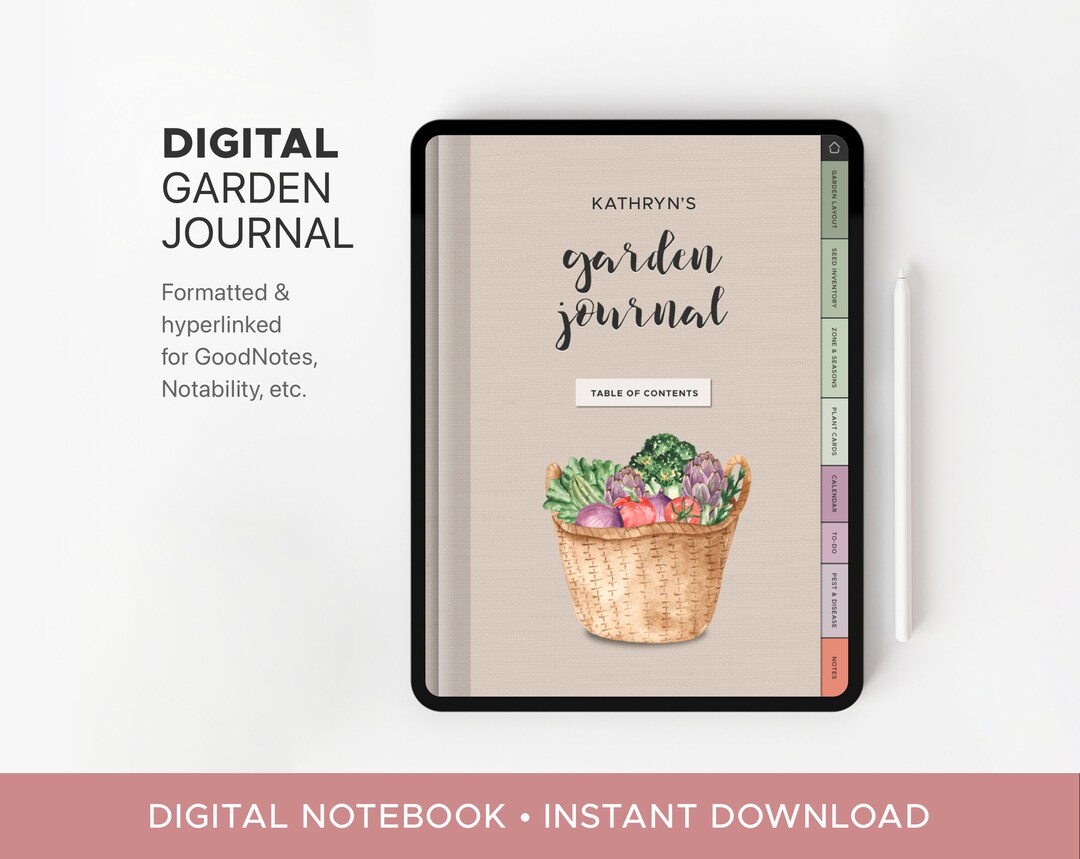 Digital Garden Journal • Garden & Yard Planning • Notebook for ...