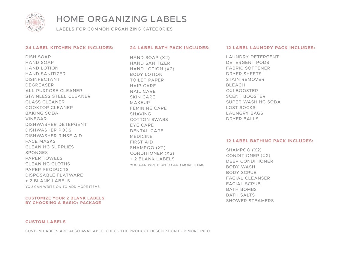 Minimalist Modern Kitchen Bath and Utility Labels - Etsy