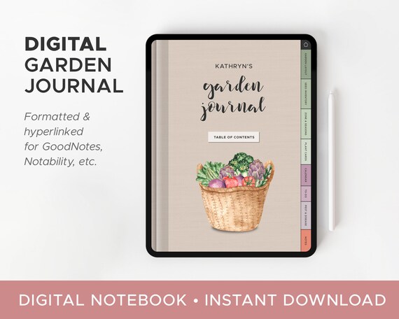 Digital Garden Journal Garden & Yard Planning Notebook for - Etsy
