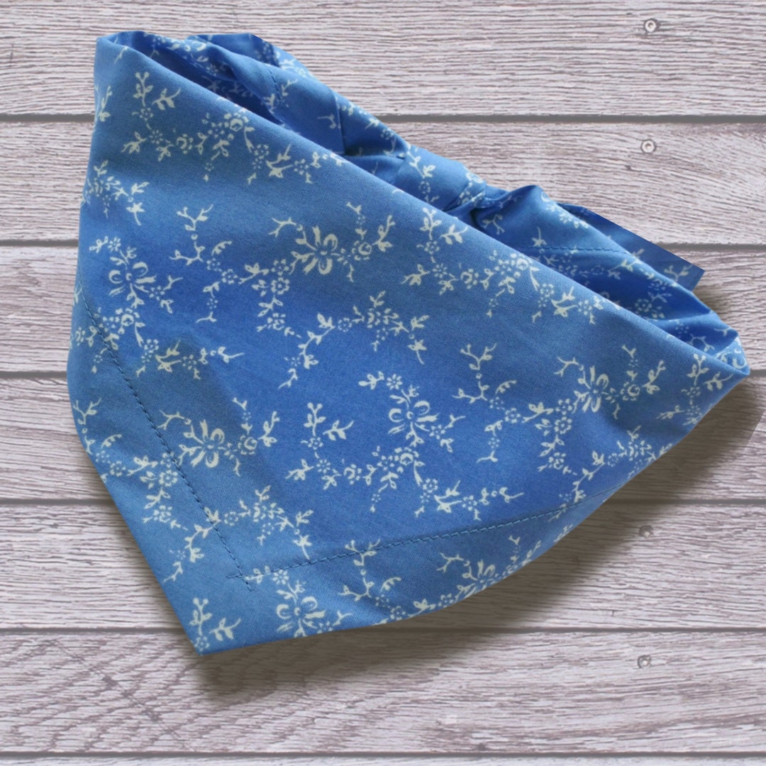 Handmade Blue Ditsy Floral Dog Bandana / Pretty Pet Accessory / Flowers ...
