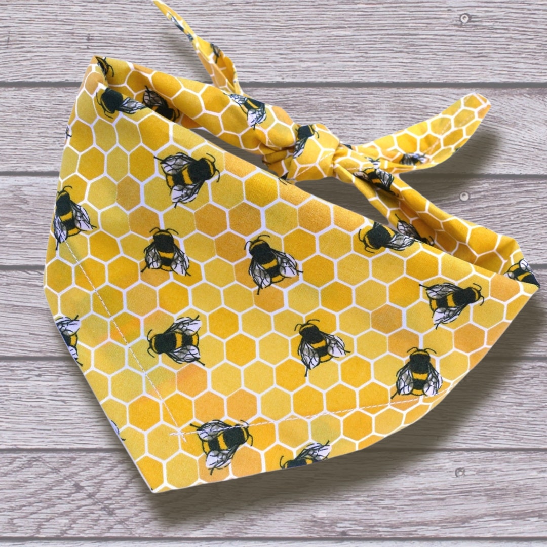 Bumble Bee Dog Bandana: Yellow Honeycomb Cotton Tie-on Neckerchief - Etsy