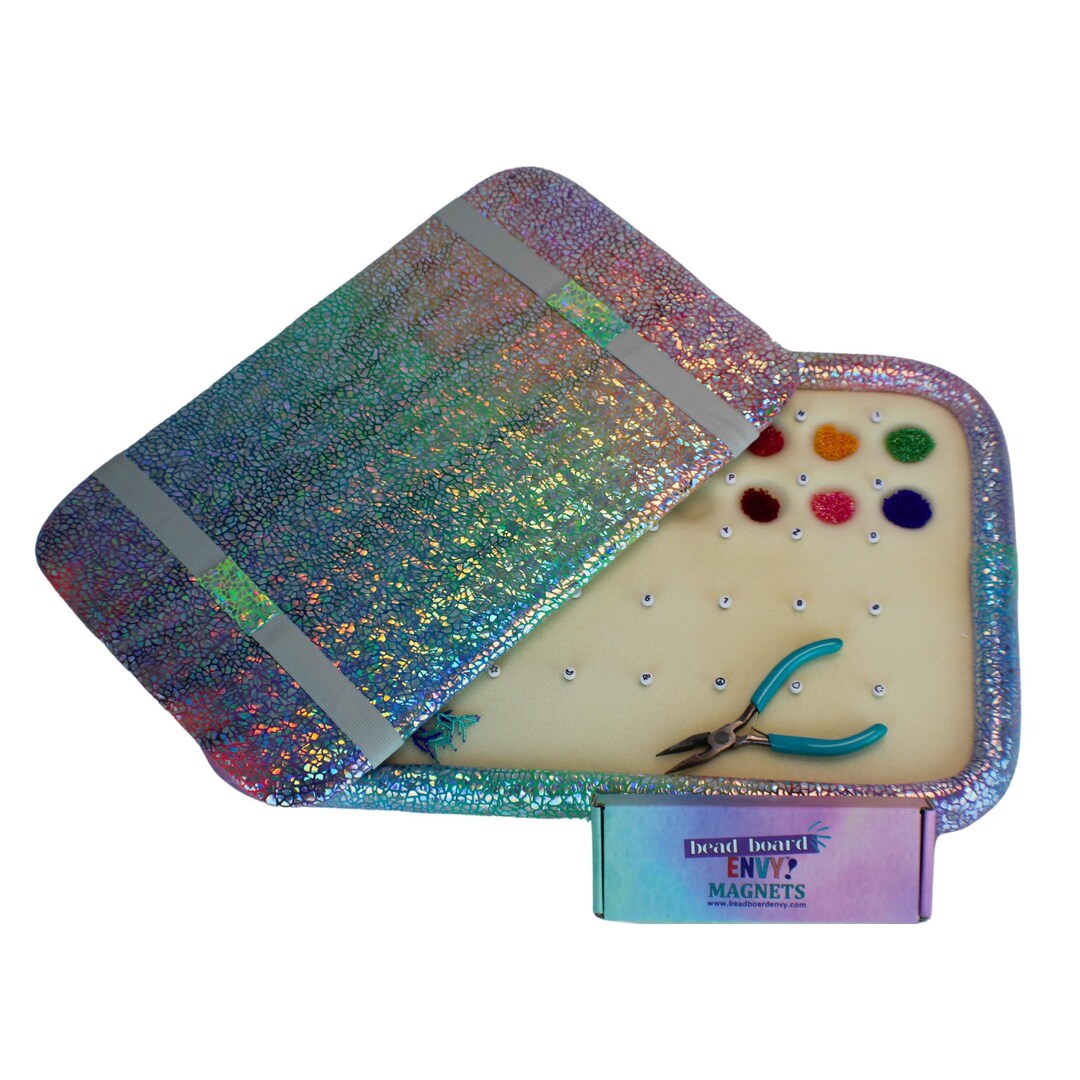 Silver Metallic 12 X 18 Bead Board Envy With Wells, Magnets & Cover ...