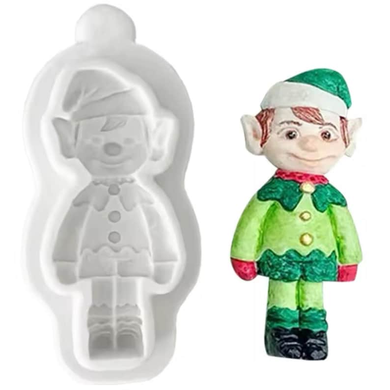 Christmas Santa , Elf, ,polar Bear , Snowman Reindeer Silicone Mold for ...