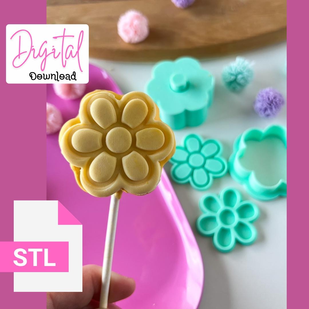 Daisy Flower Cake Pop With Stamps and Cutters Set STL FILE - Etsy