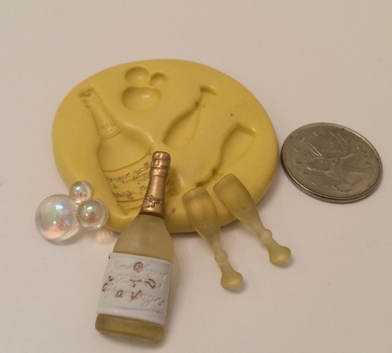 Champane Bottle Glasses Anniversary Silicone Mold Set - Etsy
