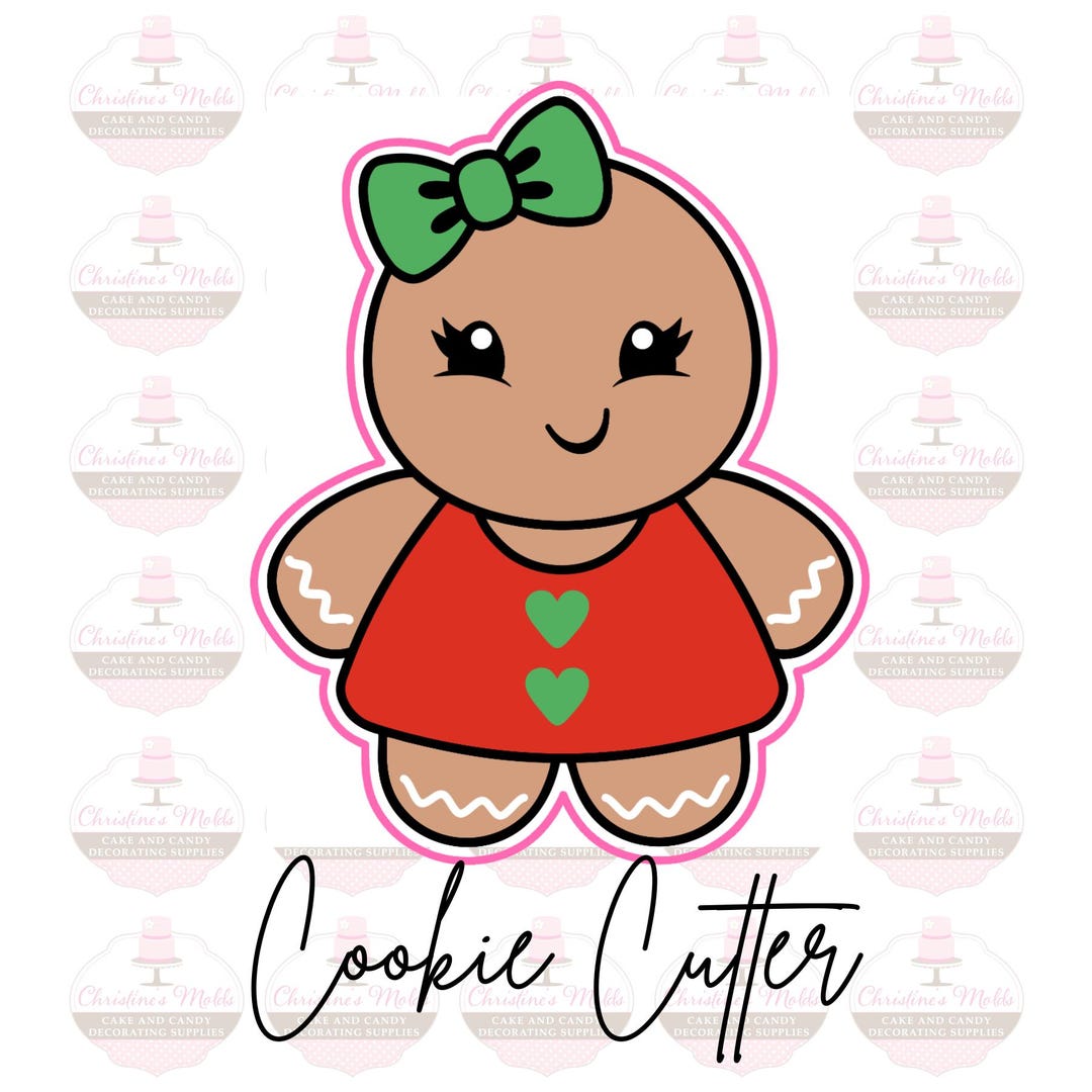 Gingerbread Girl With Bow Christmas Winter Holiday Cookie Cutter - Etsy