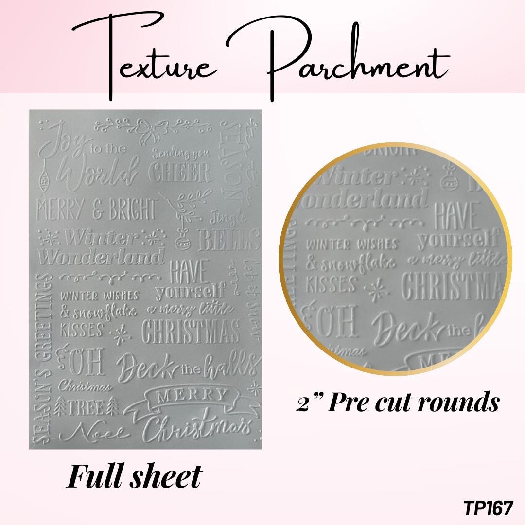 Christmas Words Textured Parchment for Embossing - Etsy