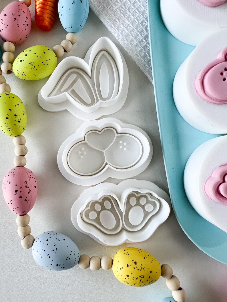 Bunny Rabbit Ears Bum and Nose Set Fondant Stamp and Cutter for Easter ...