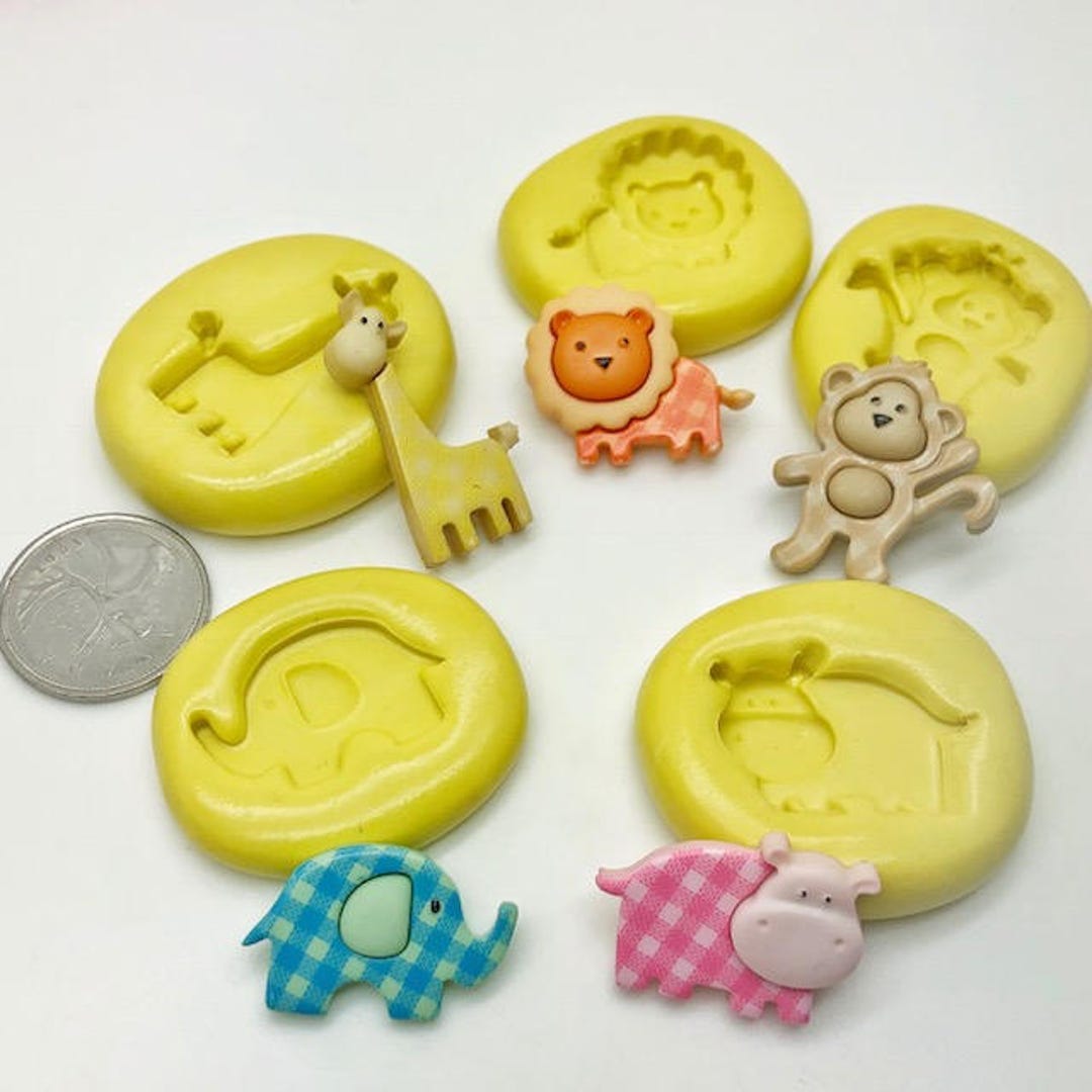 Animal Safari Set Lion Monkey Hippo Silicone Mold - Etsy