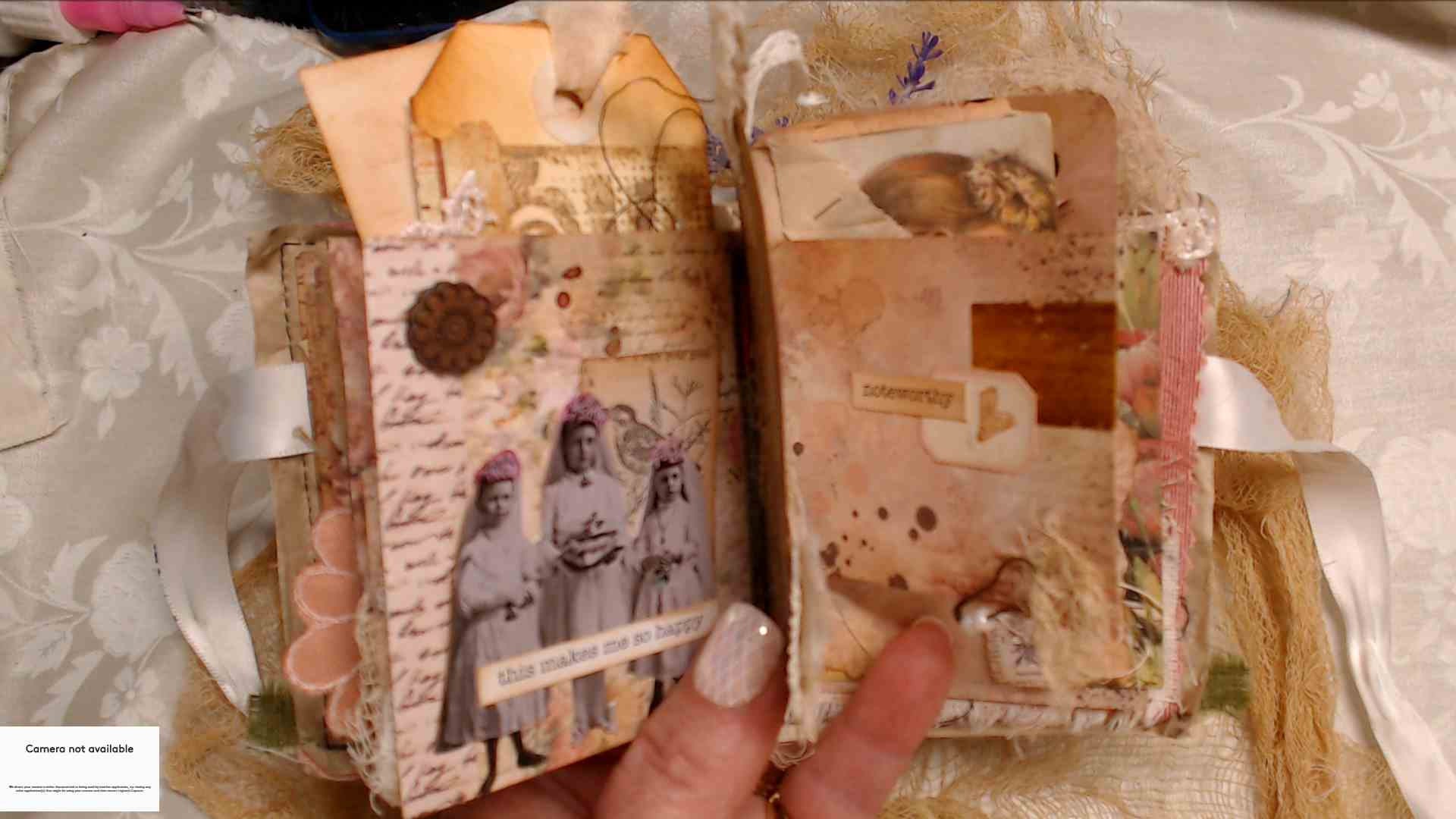 Mini Sewing Pattern Junk Journal, Mini Journal, Handmade Journal, Pink ...