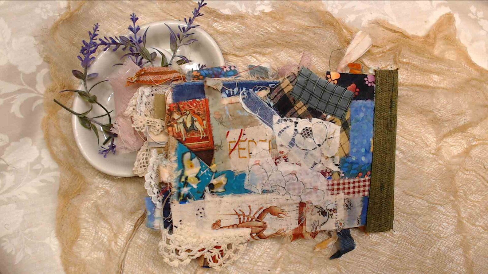 Fabric Scrap Junk Journal, Handmade Scrap Journal, Repurposed ...