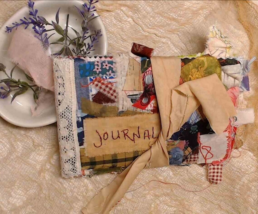 Fabric Scrap Junk Journal, Handmade Scrap Journal, Repurposed ...