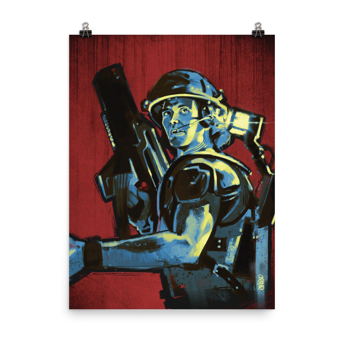 Aliens Movie Corporal Hicks Matte Poster, Science Fiction Wall Art ...