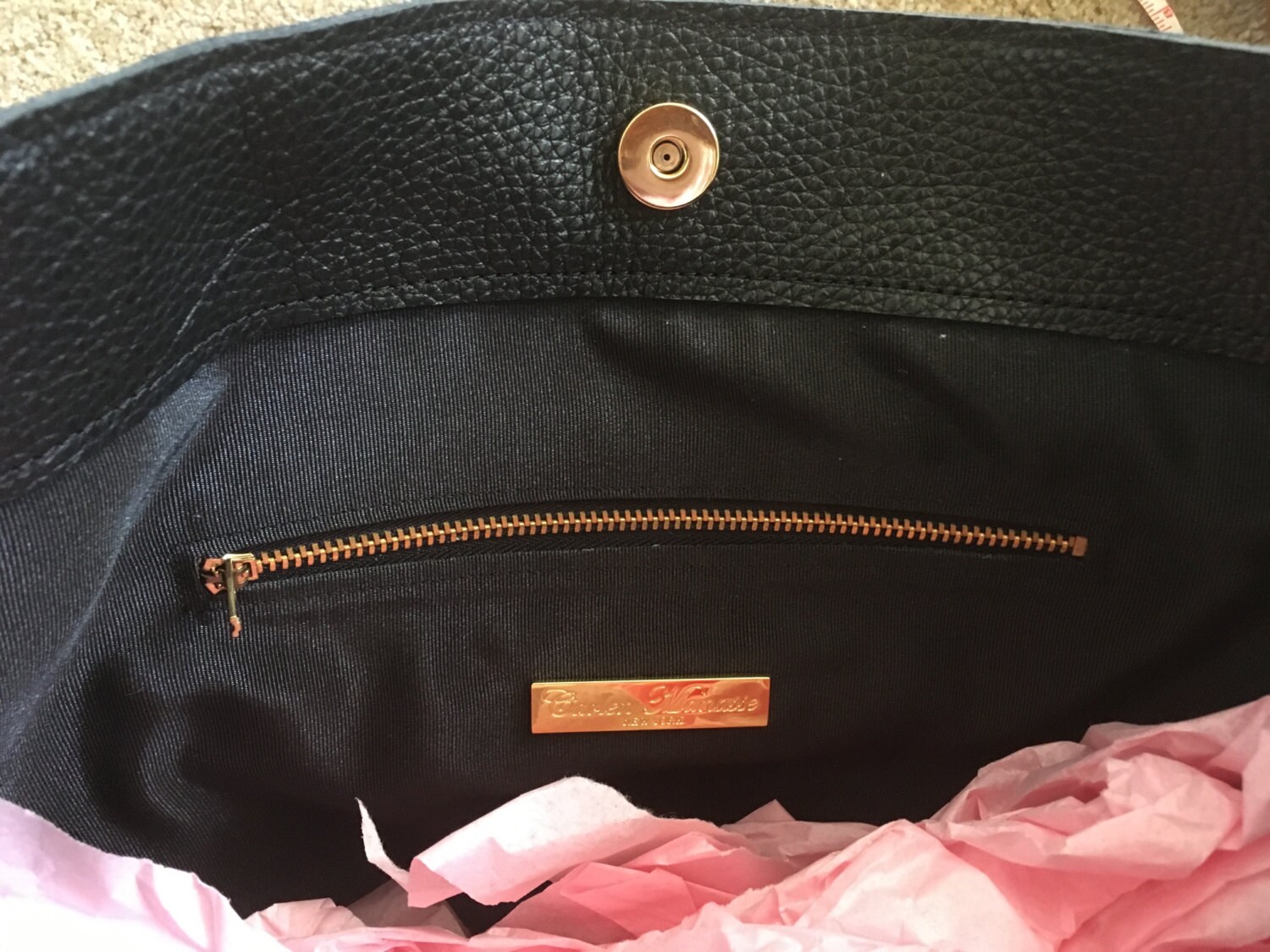 Leather Hobo With Stingray Texture Leather Piecing Black / - Etsy