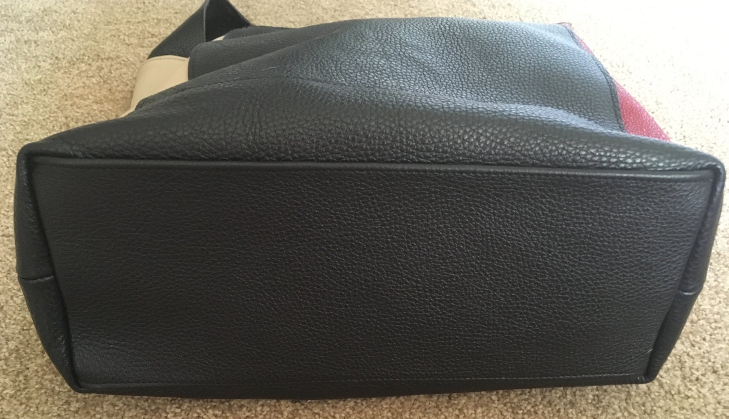 Leather Hobo With Stingray Texture Leather Piecing Black / - Etsy