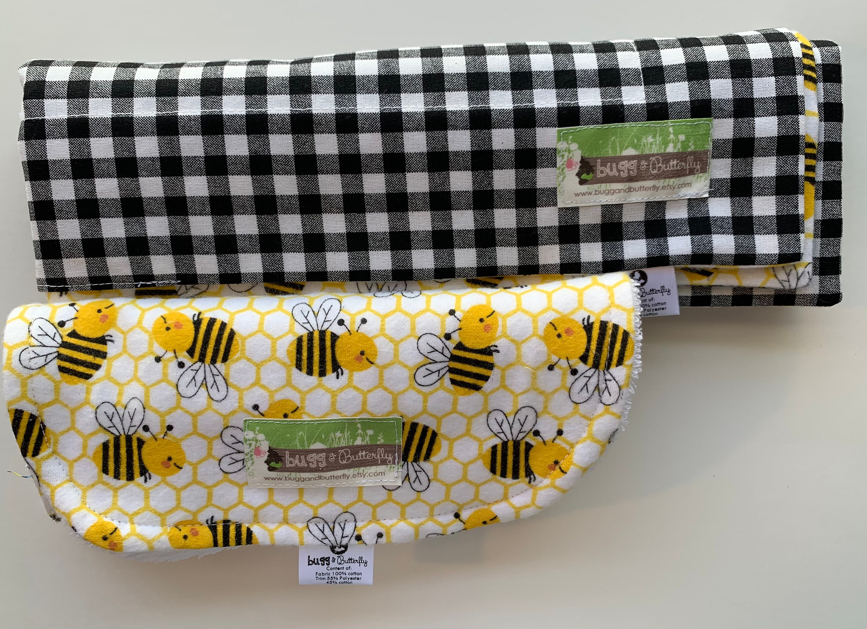 Baby Bumble Bee Stroller Blanket With 2 Burp Cloths. Bee Baby Gift for ...