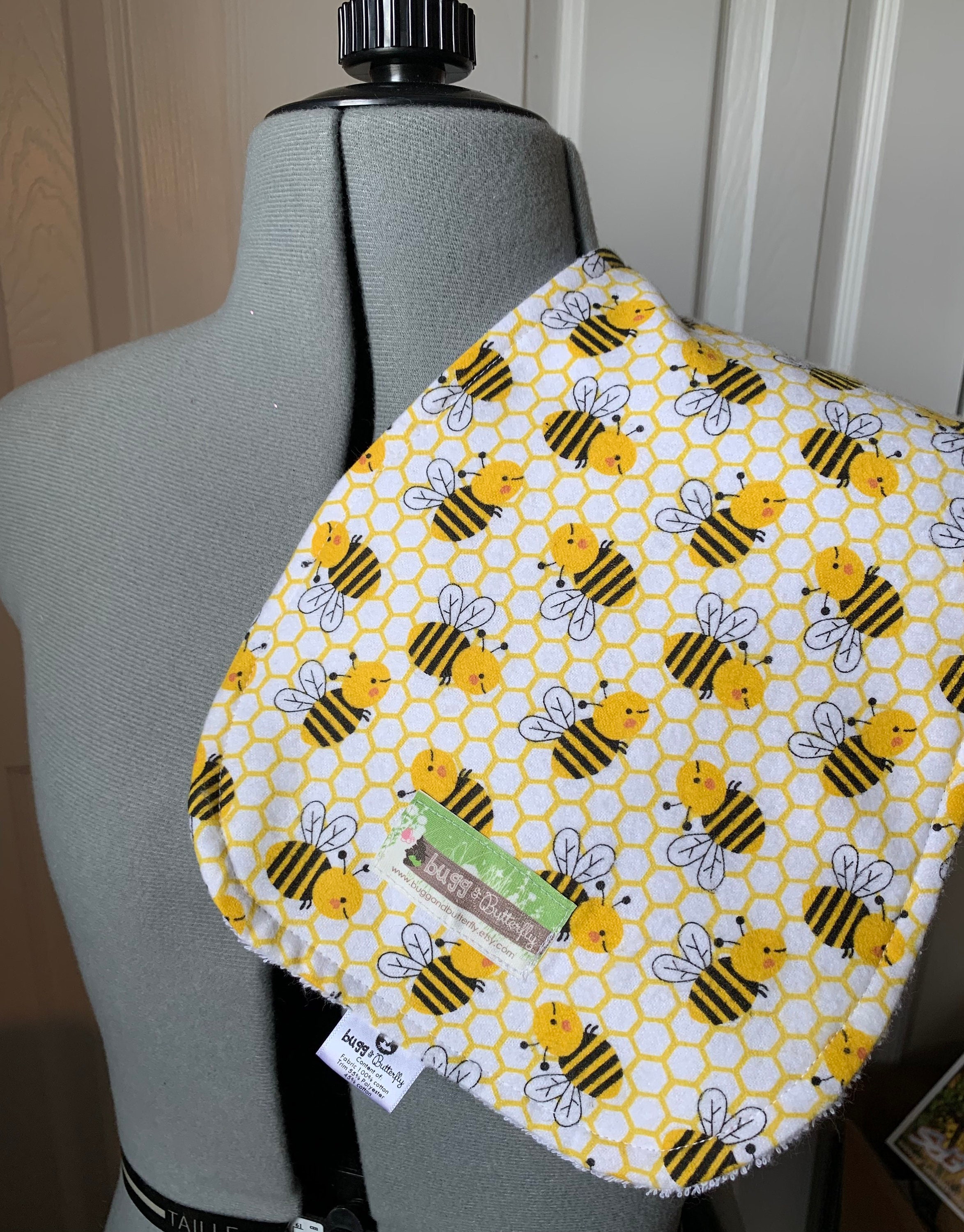 Baby Bumble Bee Stroller Blanket With 2 Burp Cloths. Bee Baby Gift for ...