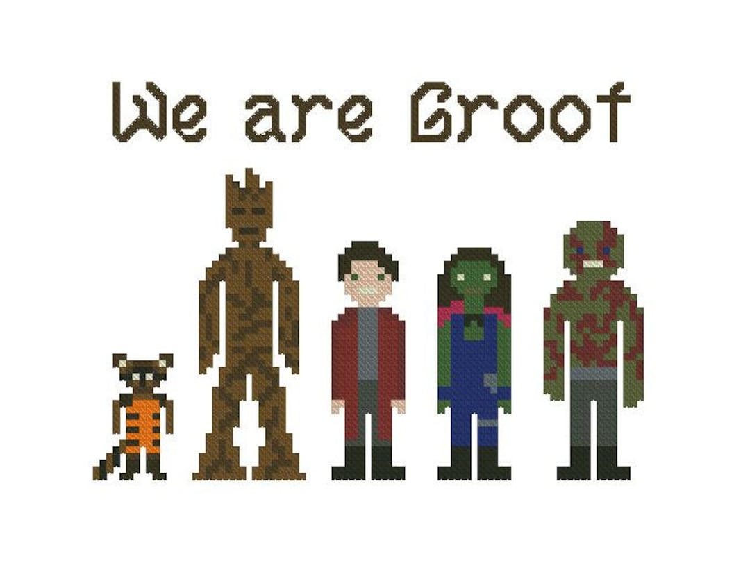 We Are Groot Guardians of the Galaxy Cross Stitch Pattern Download - Etsy