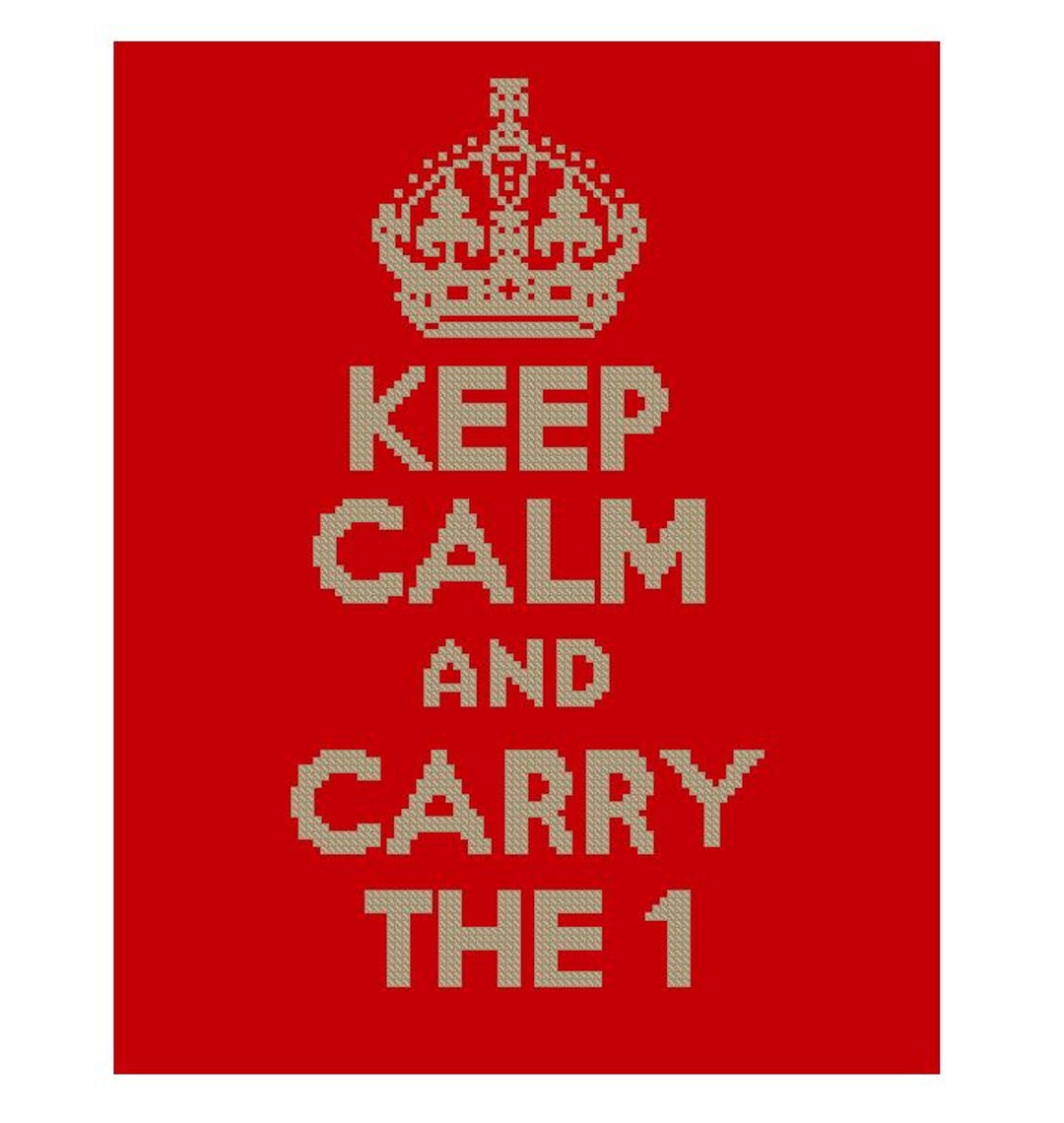 Keep Calm and Carry the 1 Cross Stitch Pattern Download - Etsy