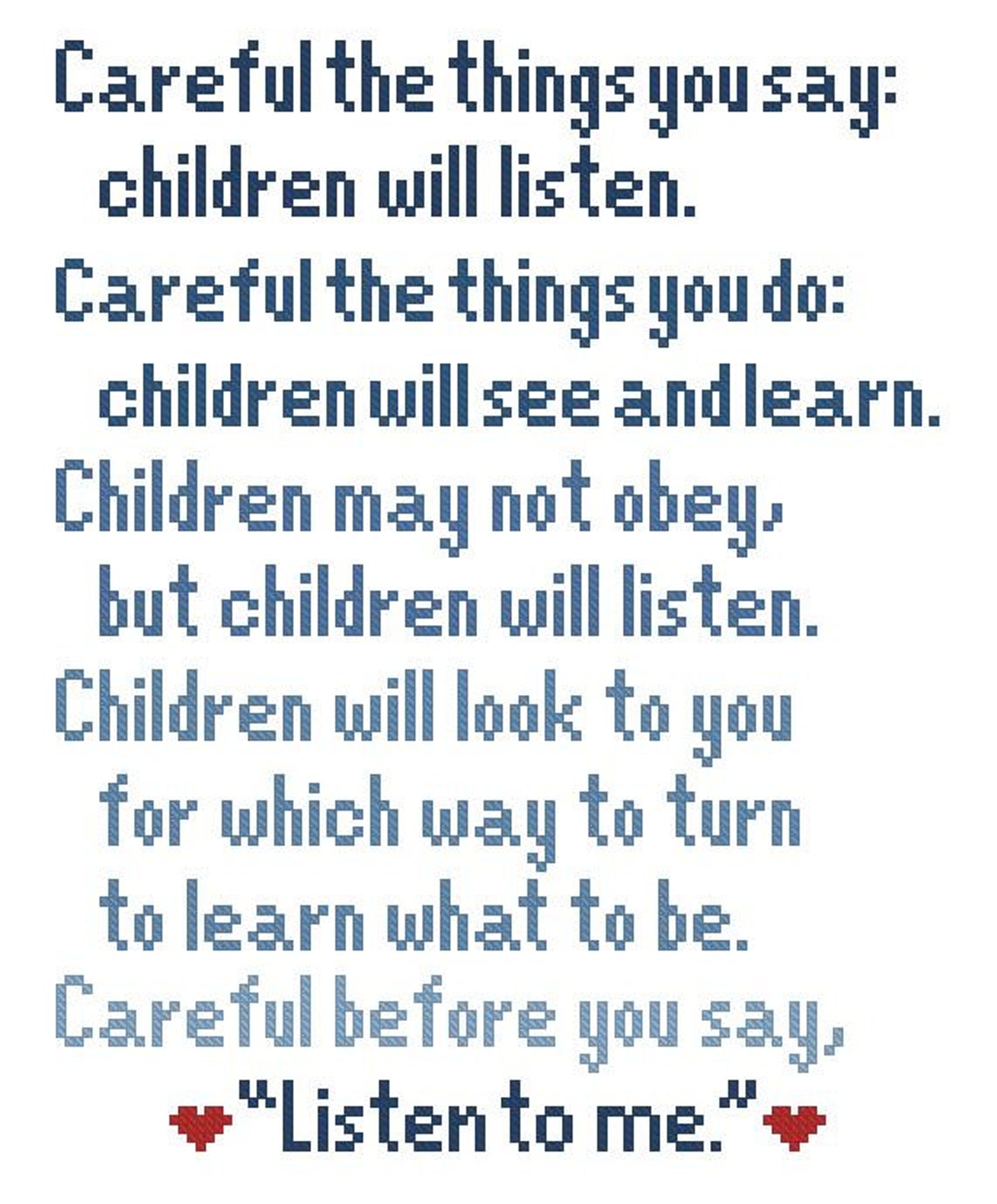Into the Woods: Children Will Listen Sondheim Lyrics Cross Stitch ...