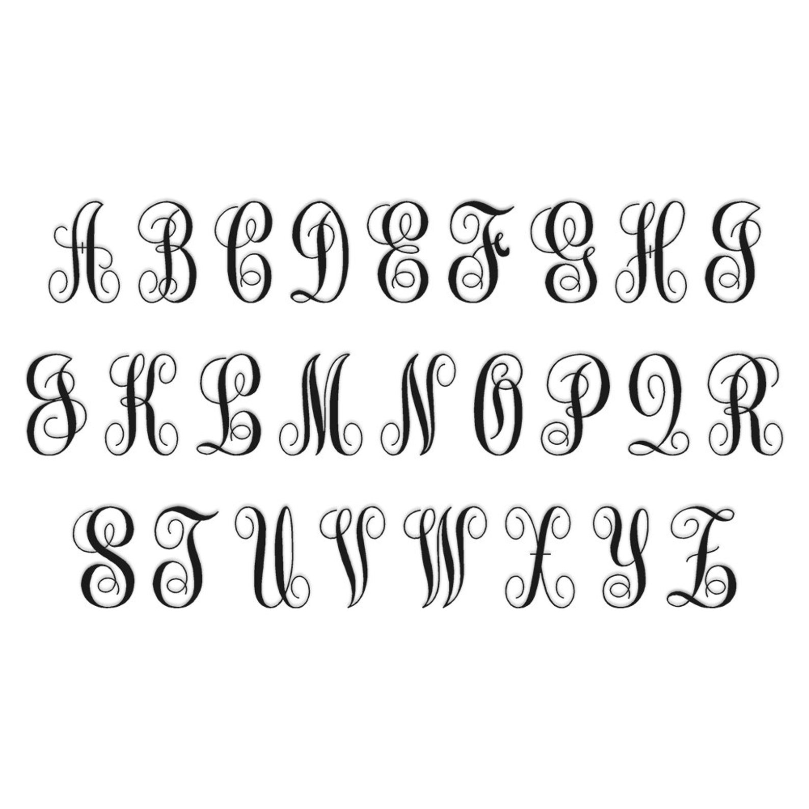 Circular Vine Interlocking Monogram Letters Initials Vinyl - Etsy