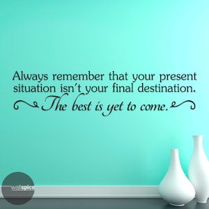 Always Remember That Your Present Situation Isn't Your Final ...