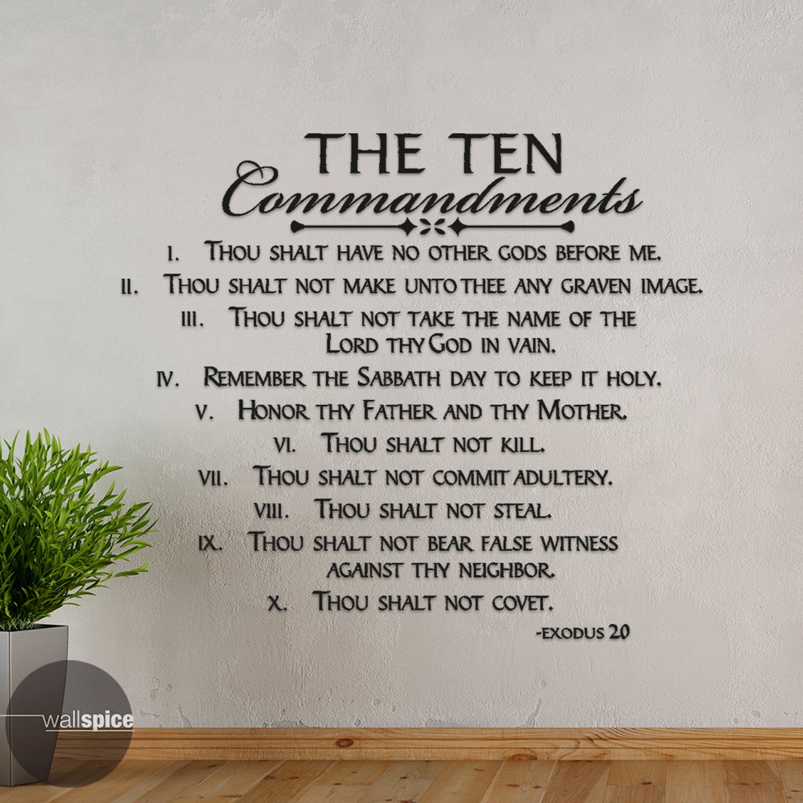 The Ten Commandments Exodus 20 Vinyl Wall Decal Sticker | Etsy