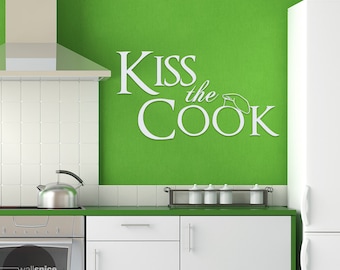 Kiss the Cook Decal Kitchen Decor Chef Wall Vinyl - Etsy