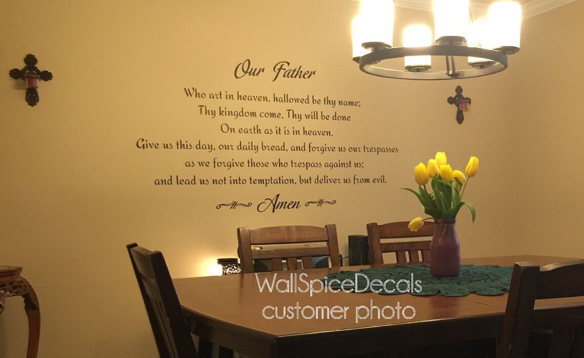 Our Father Lords Prayer Vinyl Wall Decal Sticker Religious God ...