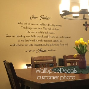 Our Father Lords Prayer Vinyl Wall Decal Sticker Religious God ...