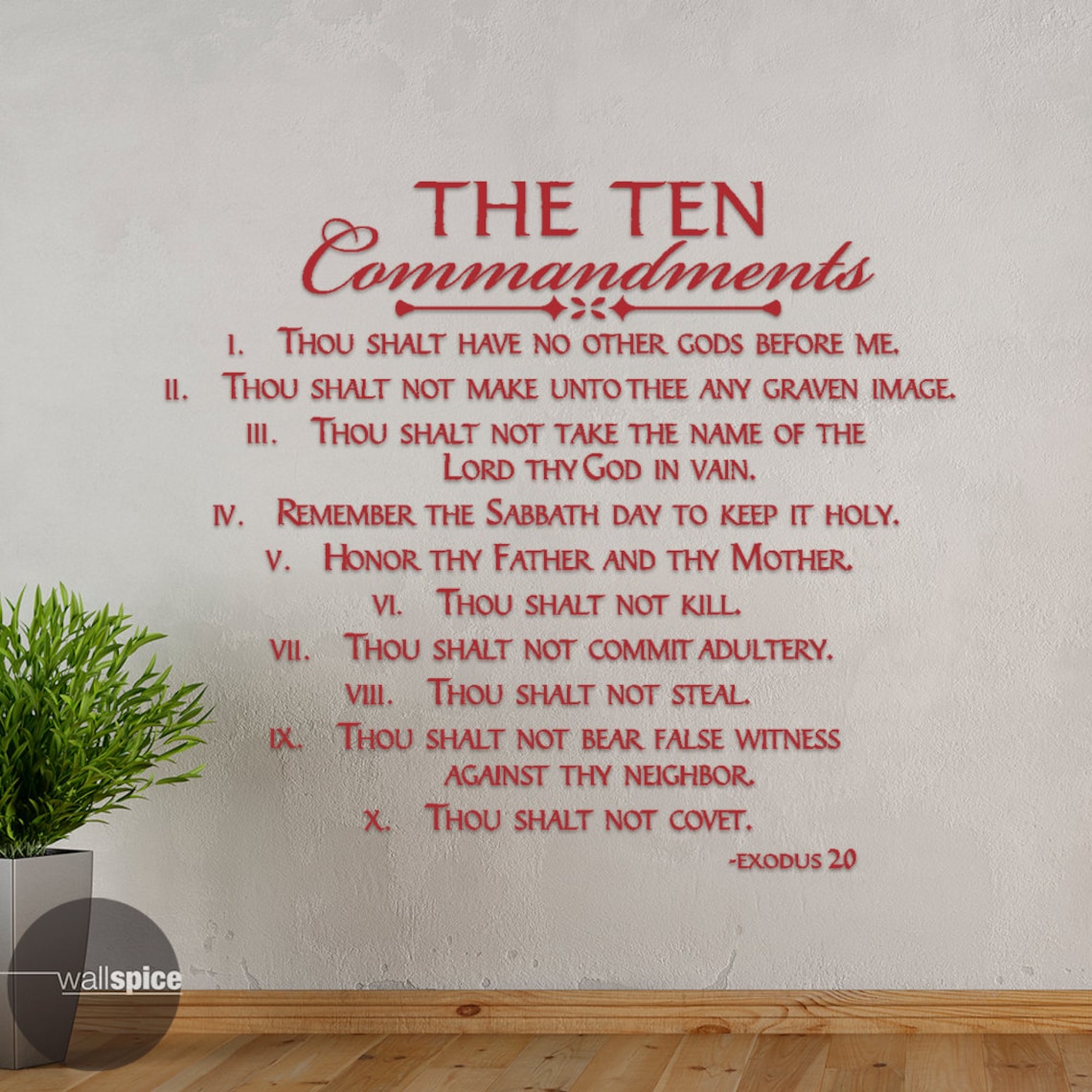 The Ten Commandments Exodus 20 Vinyl Wall Decal Sticker - Etsy