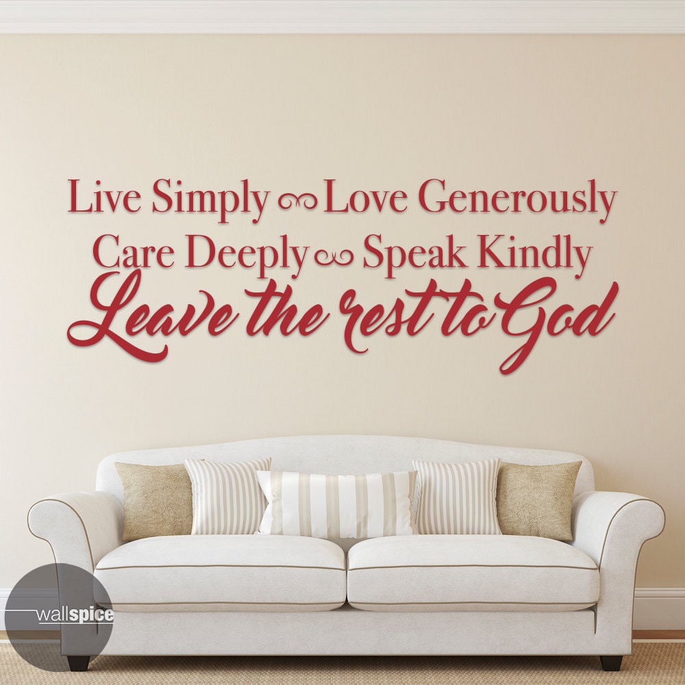 Live Simply Love Generously Care Deeply Speak Kindly Leave the | Etsy