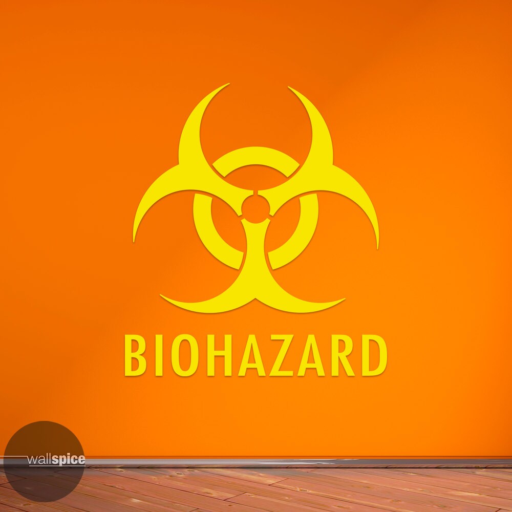 Biohazard Symbol With Text Vinyl Wall Decal Sticker Horror | Etsy