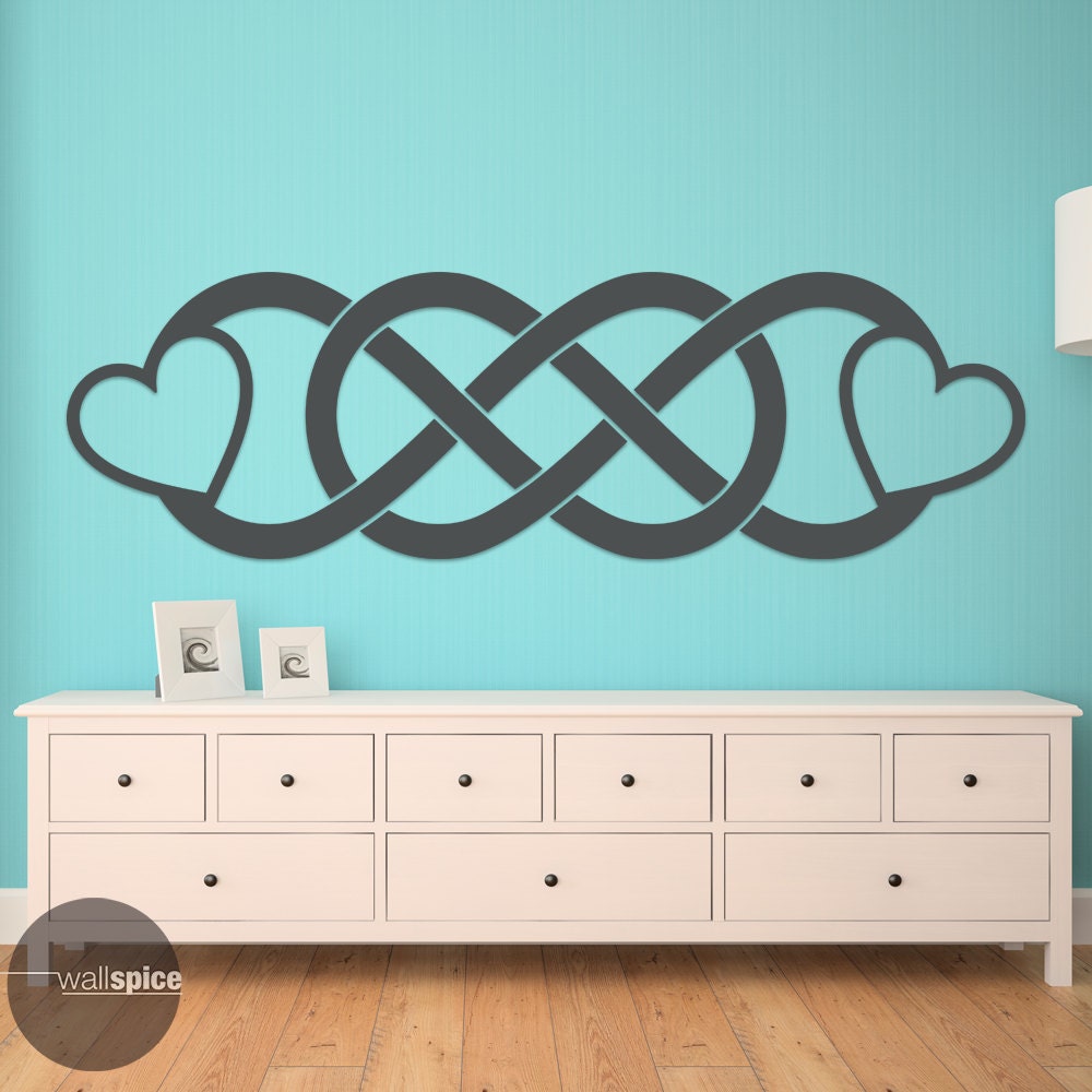 Double Infinity Symbol With Hearts Vinyl Wall Decal Sticker Infinite ...